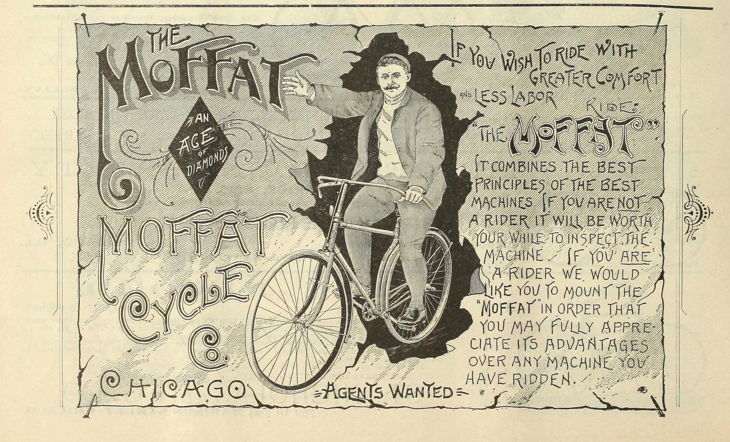 wheel and cycle 1891 July 31 Moffat ad 2 - Old Bicycles